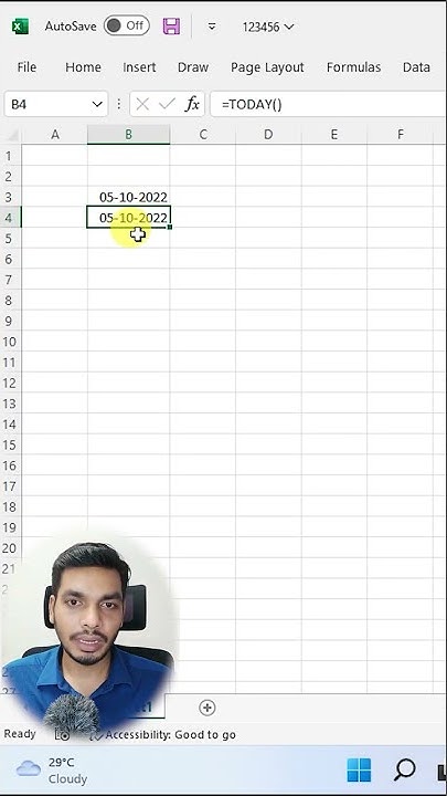How to Put Dynamic Today's Date in excel | Daily Update today date | Today Function #excel # ...