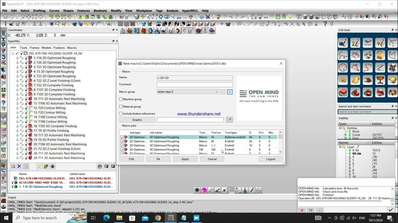 Hyper mill save macro and apply macro----template program - YouTube