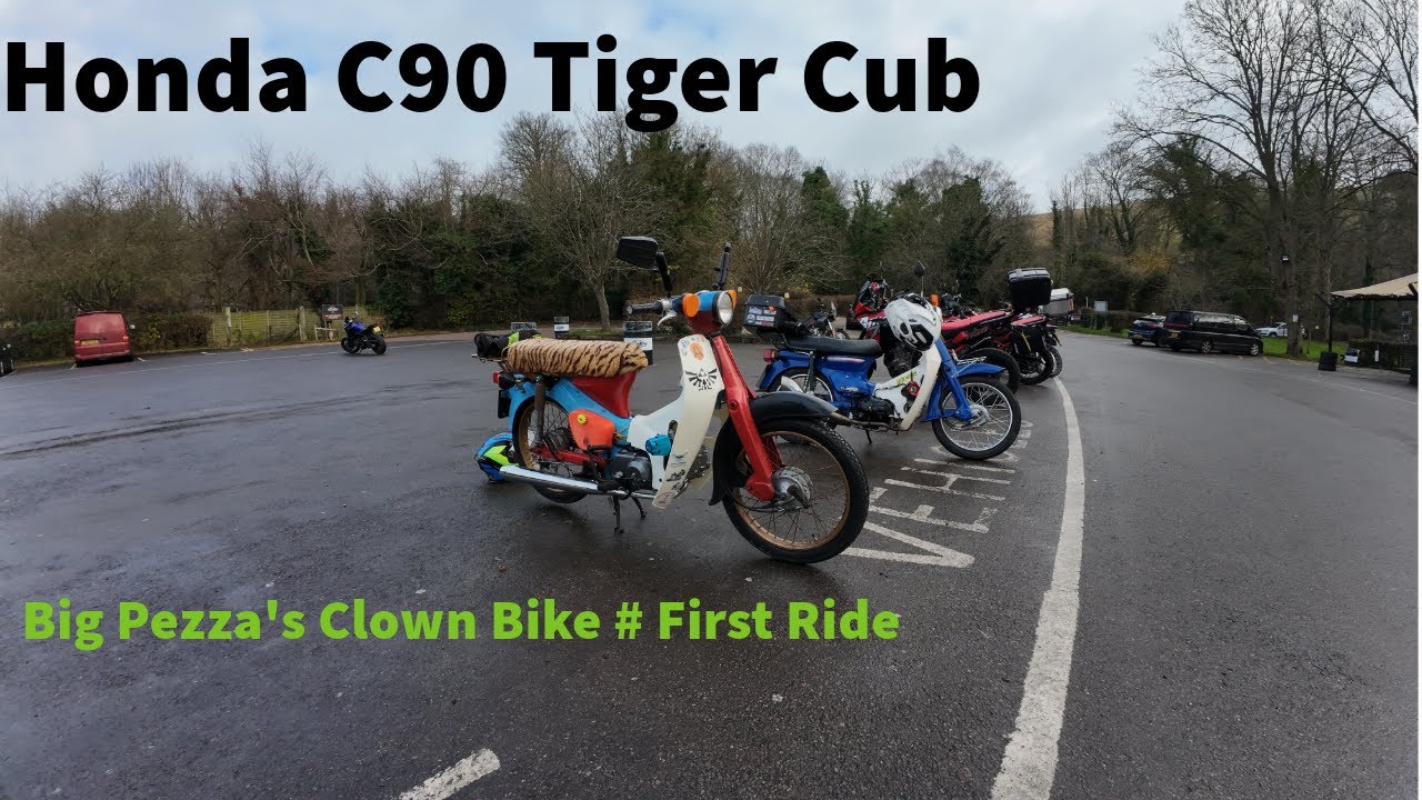 Big Pezza's Tiger Cub (C90 Clown Bike) - YouTube