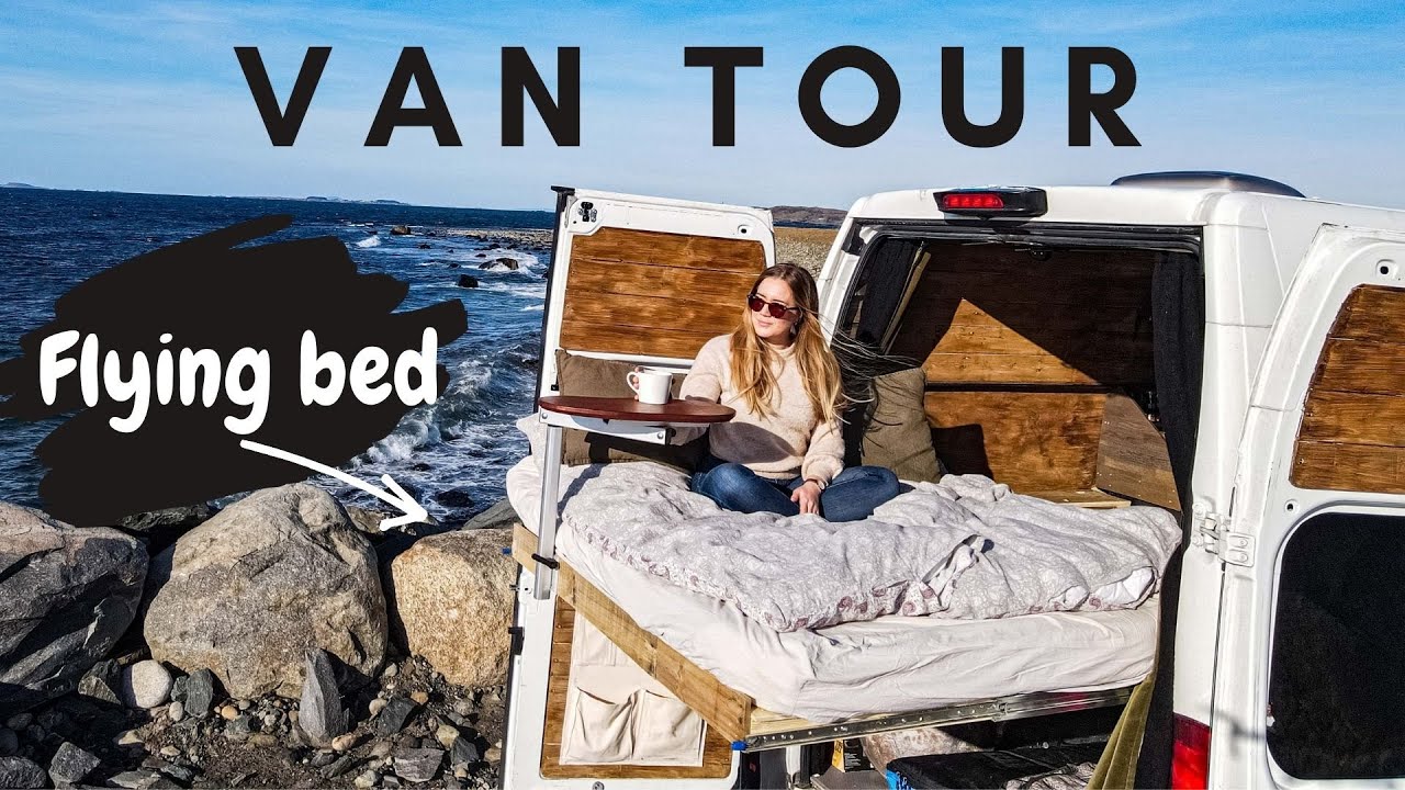 VAN TOUR | TINY HOME CONVERTED for full time VANLIFE (NEW van layout ...