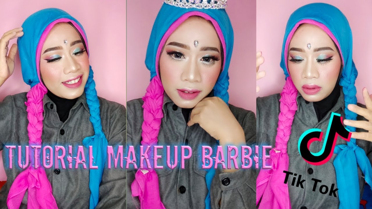 Tutorial makeup Barbie untuk Tiktok - YouTube