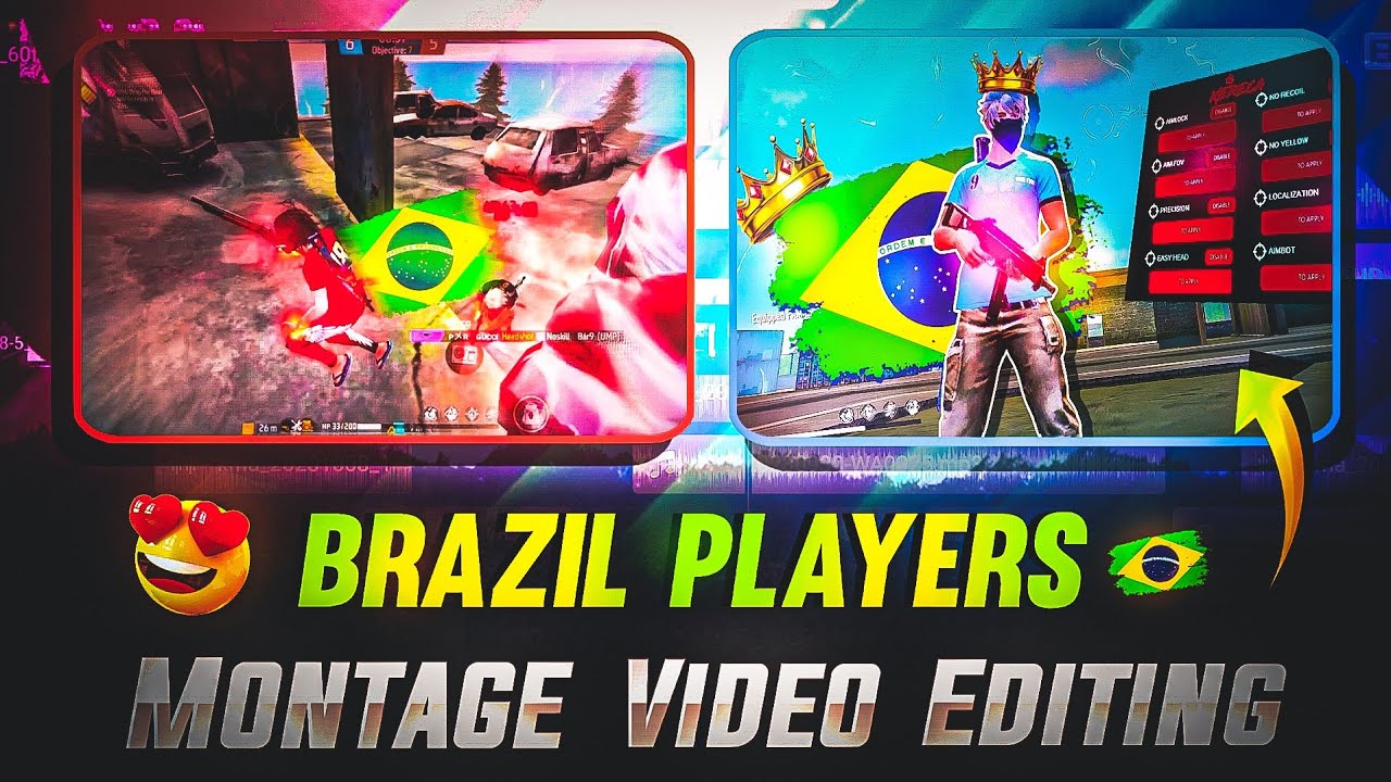 Free Fire Montage Video Editing tutorial Like Brazil Players 🇧🇷🤩/ ff ...