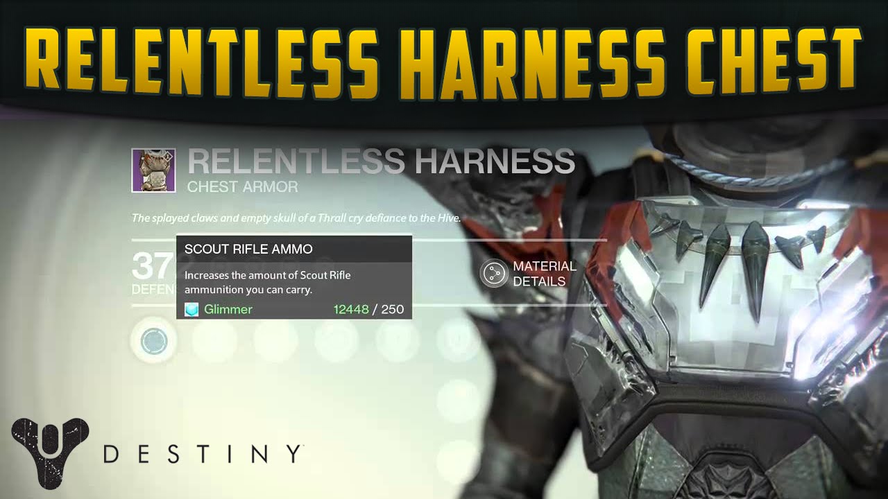 Destiny Crota's End Hunter Raid Legendary Armor - Relentless Harness ...