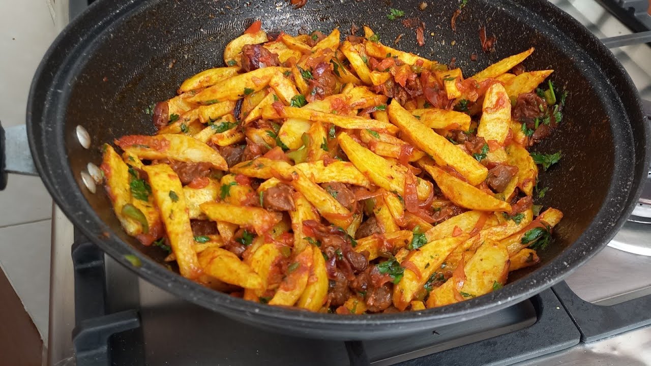 CHIPS NYAMA RECIPE. HOW TO COOK FRIES WITH BEEF. - YouTube