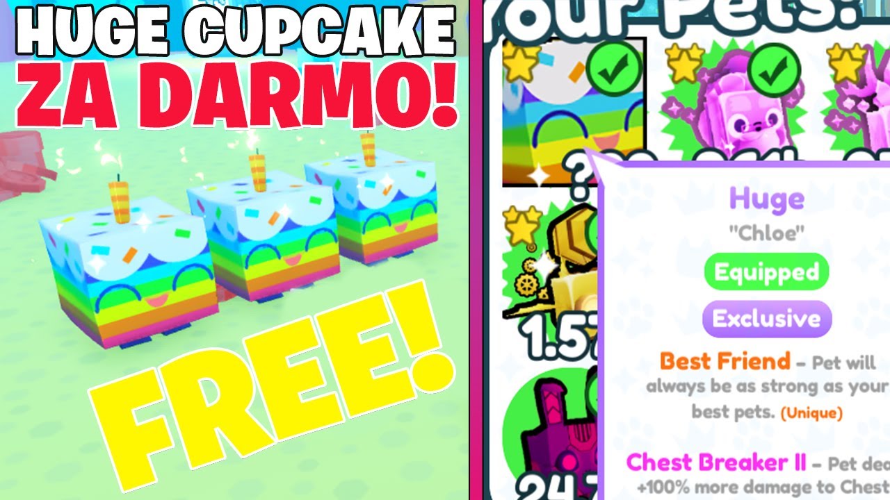 DARMOWY HUGE CUPCAKE w Pet Simulator X Roblox! SPOSOBY Z TIK TOKA #2 ...