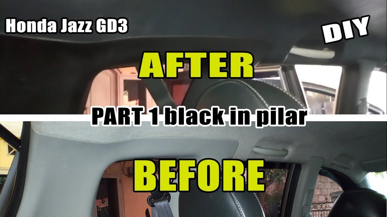 Interior honda jazz gd3 jadi hitam | part 1 cat pilar-pilar - YouTube