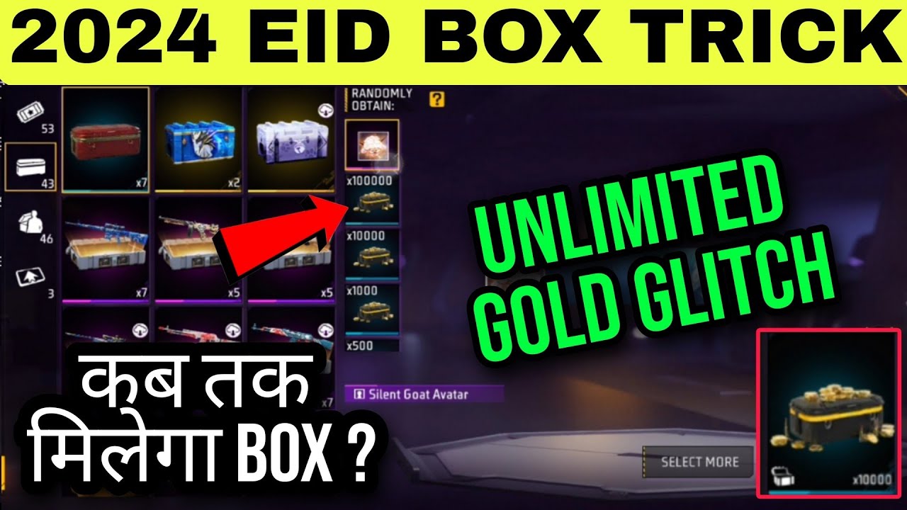 2024 Eid Box In Free Fire 🤯 Free Fire Eid Box 1 Lakh Gold Open Trick ...