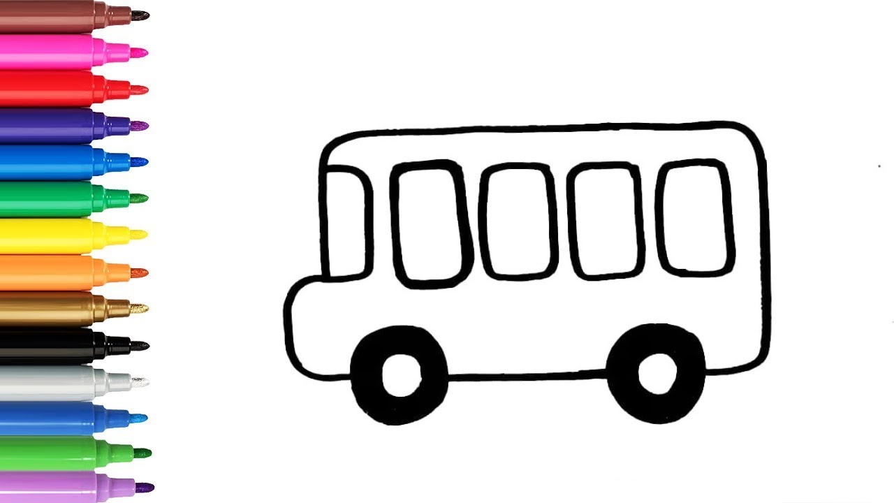How to Draw a Cute School Bus 🚌😍 Bus Drawing | Easy Drawing and ...