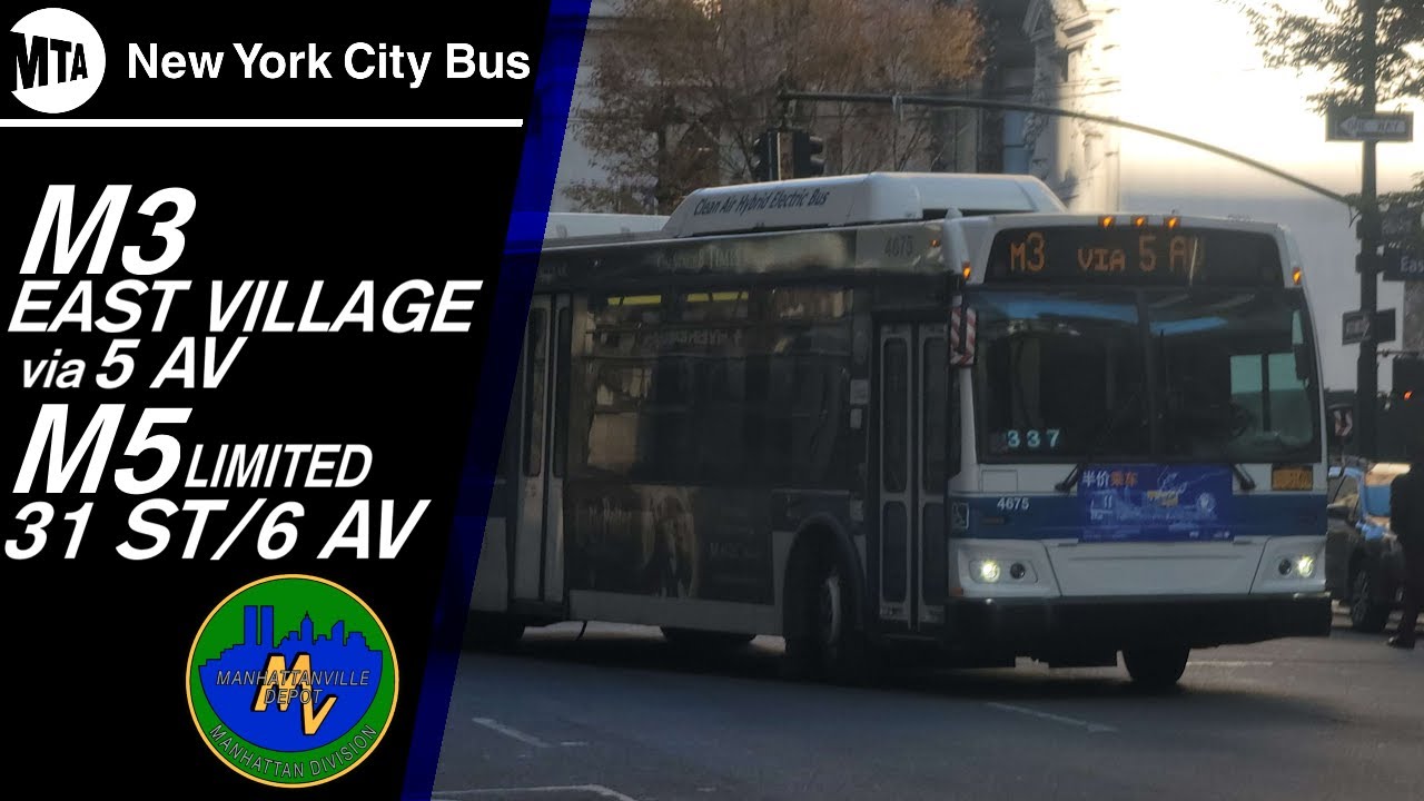 「MTA」M3 & M5 buses passing 5th Avenue/W. 32nd Street | Nova LFS HEV ...