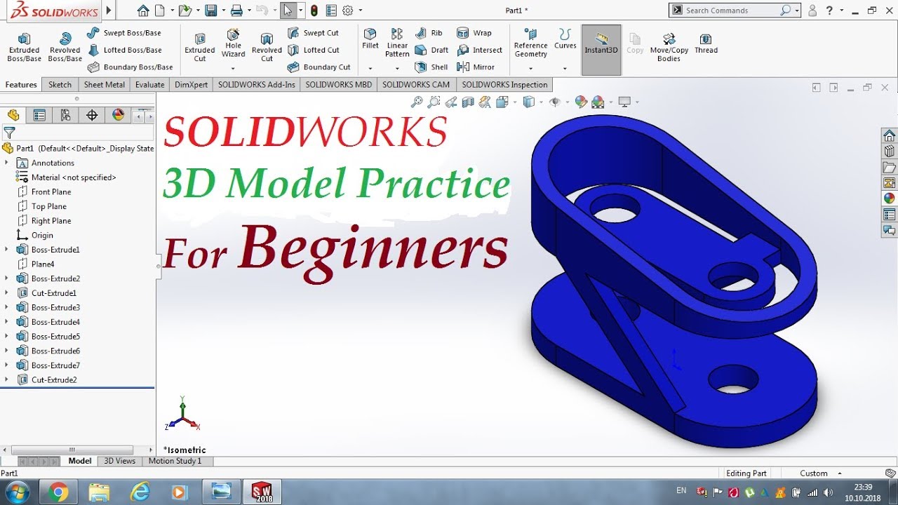 Solidworks 3D Model Practice For Beginners - YouTube