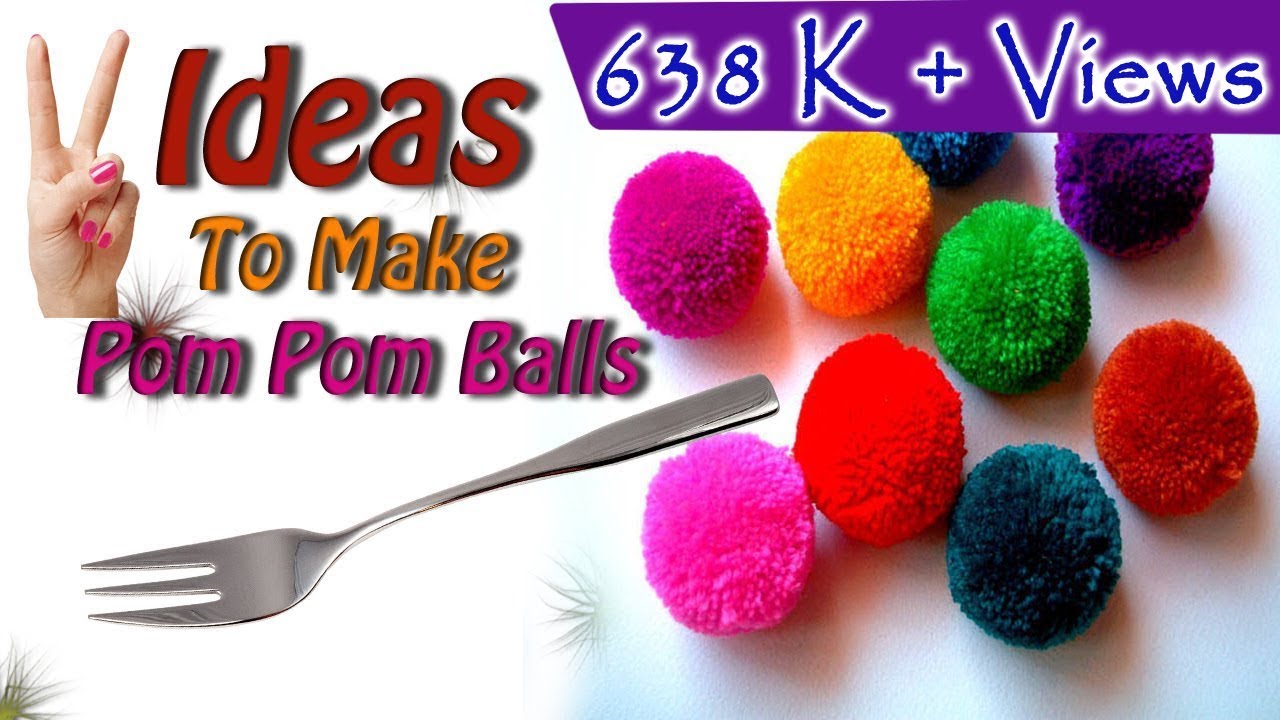 How to 2 ideas Make Mini Yarn Pom Poms Easy 2 ideas DIY Tutorial |Art ...