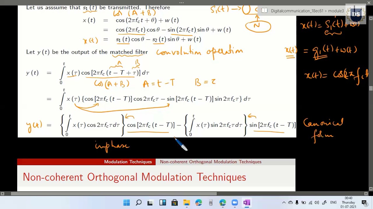 Non Coherent Orthogonal modulation techniques and BFSK noncoherent ...