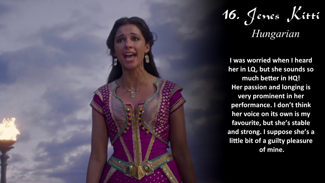 Jasmine (Aladdin 2019) | PERSONAL RANKING - YouTube