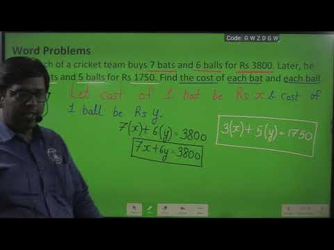 5. Linear Equation in two Variables(Word Problems - Introduction) - YouTube