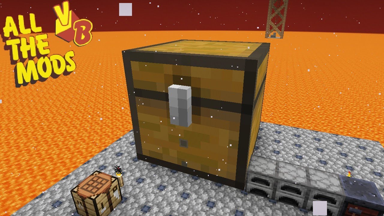 Making A Big Chest - EP7 - ATM8: Volcano Block (Minecraft) - YouTube