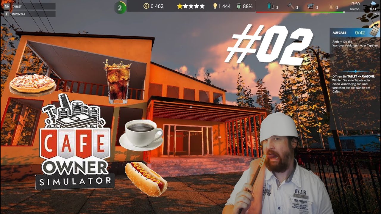 Cafe Owner Simulator #02 --Erste Bestellungen und Möbel-- - YouTube