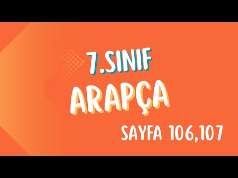 7.sınıf Arapça sayfa 106,107