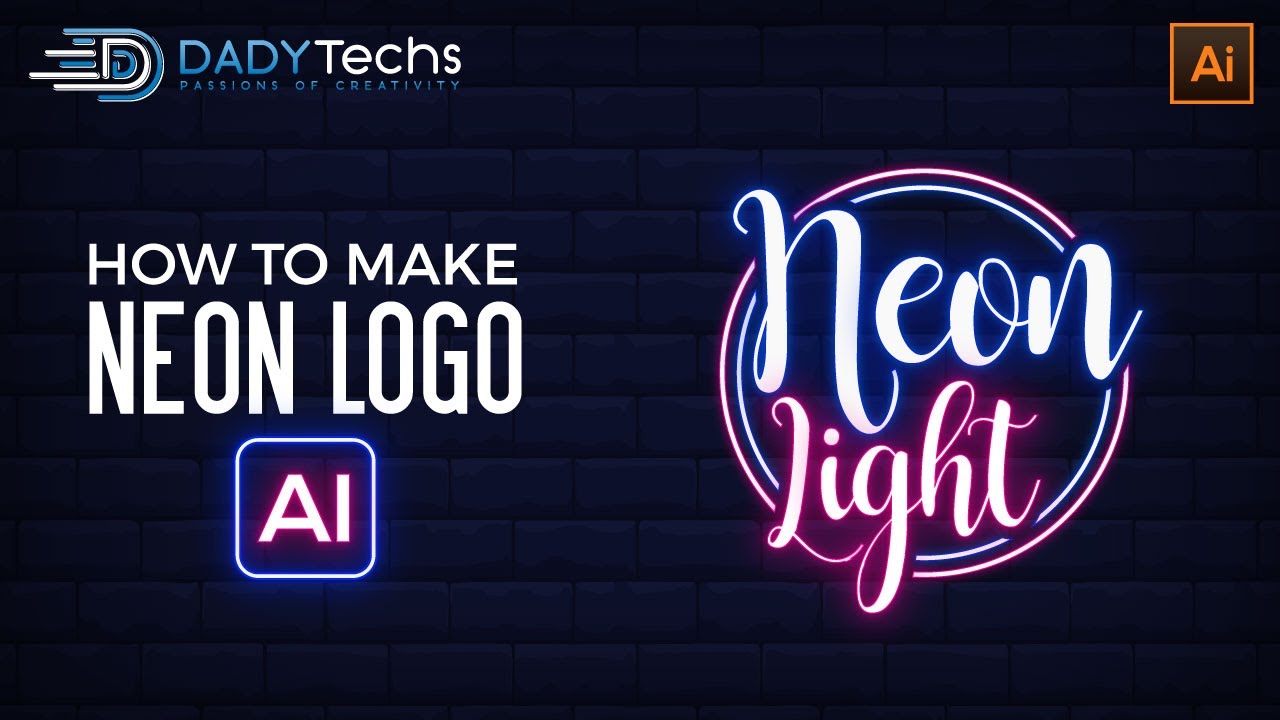 Logo Design Tutorial || How to make Neon Logo || Logo Design || Adobe ...