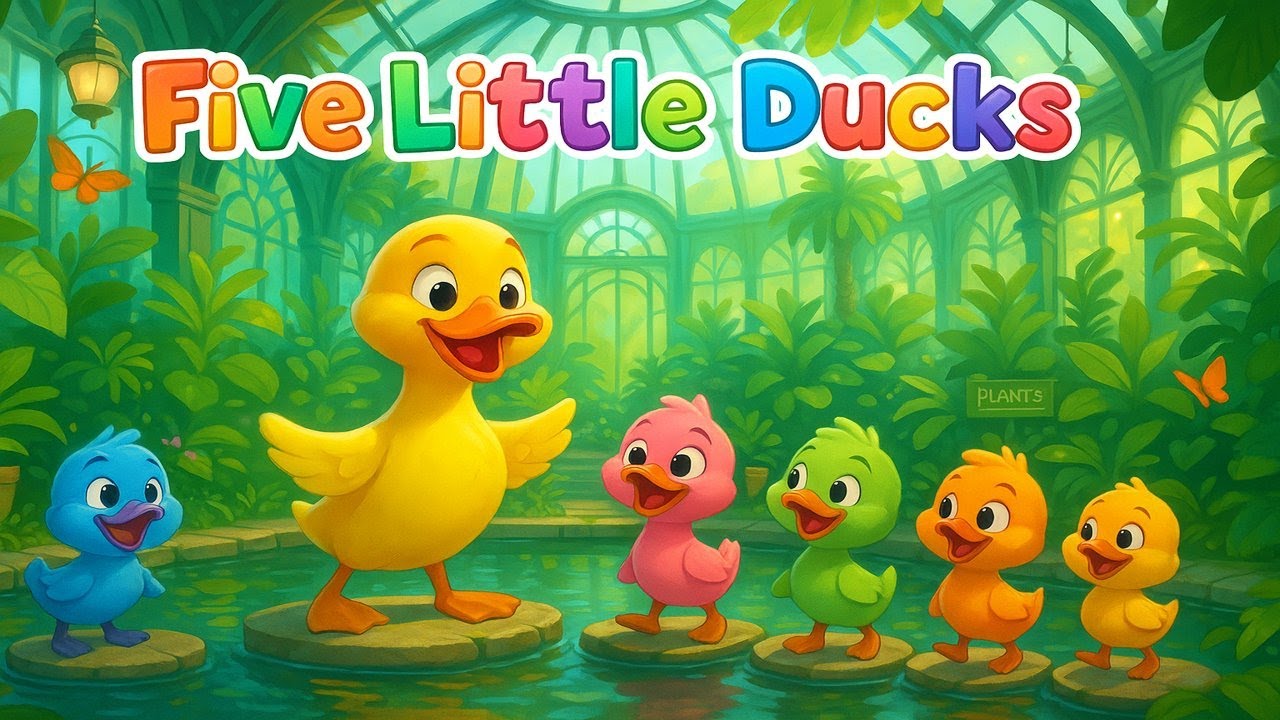 Five Little Ducks | Great Colorful 3D Animation | Kids Rhyme - YouTube