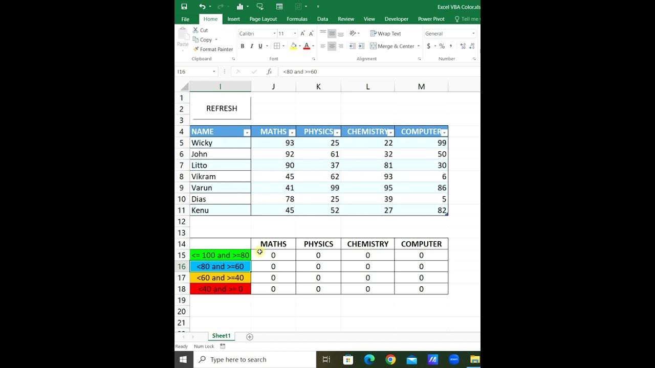 Color Count Function - Excel VBA Color - YouTube