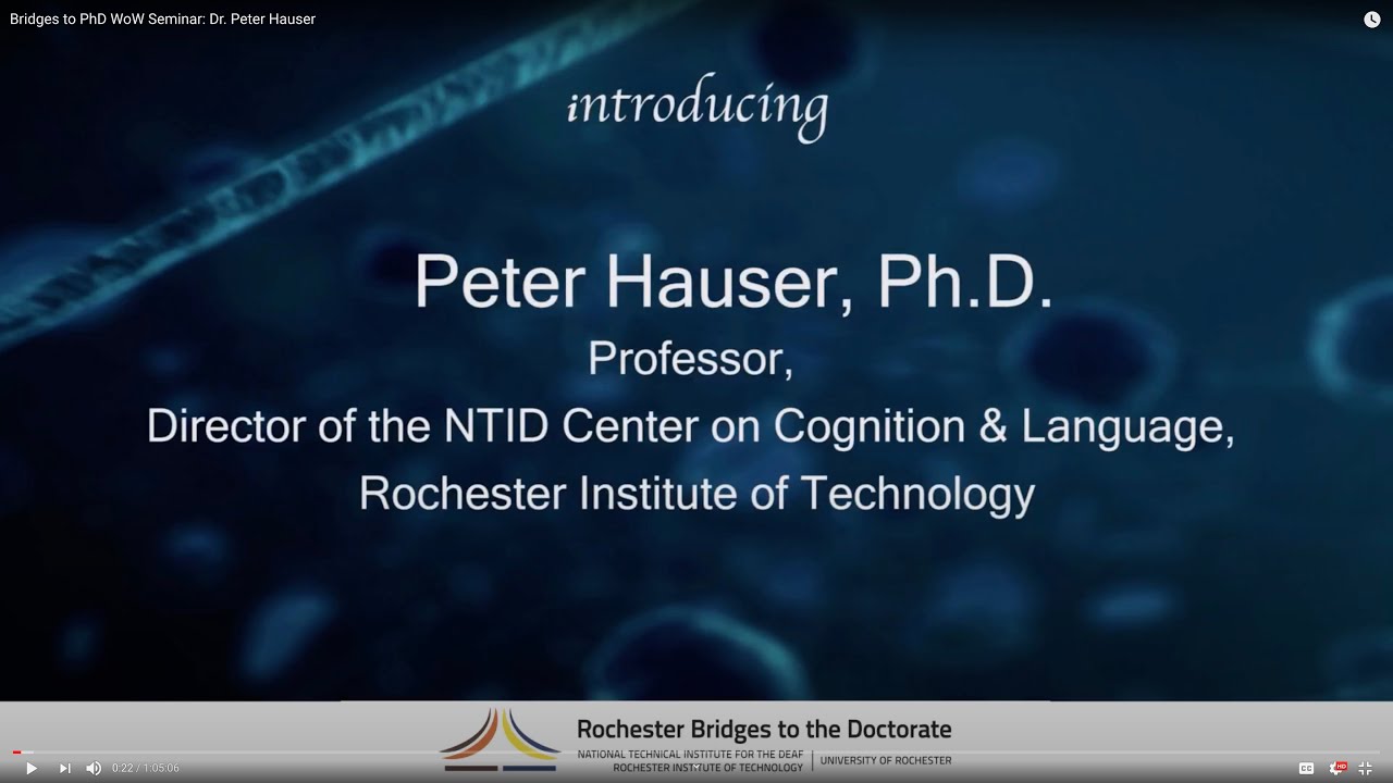 Bridges to PhD WoW Seminar: Dr. Peter Hauser - YouTube