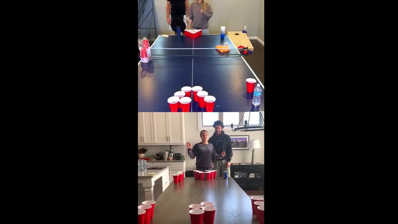Mal Pugh + Dansby Swanson vs Gronk +Camille Kostek - Beer pong contest ...
