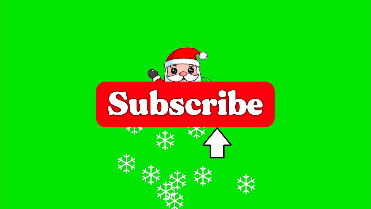 Christmas subscribe button green screen - YouTube