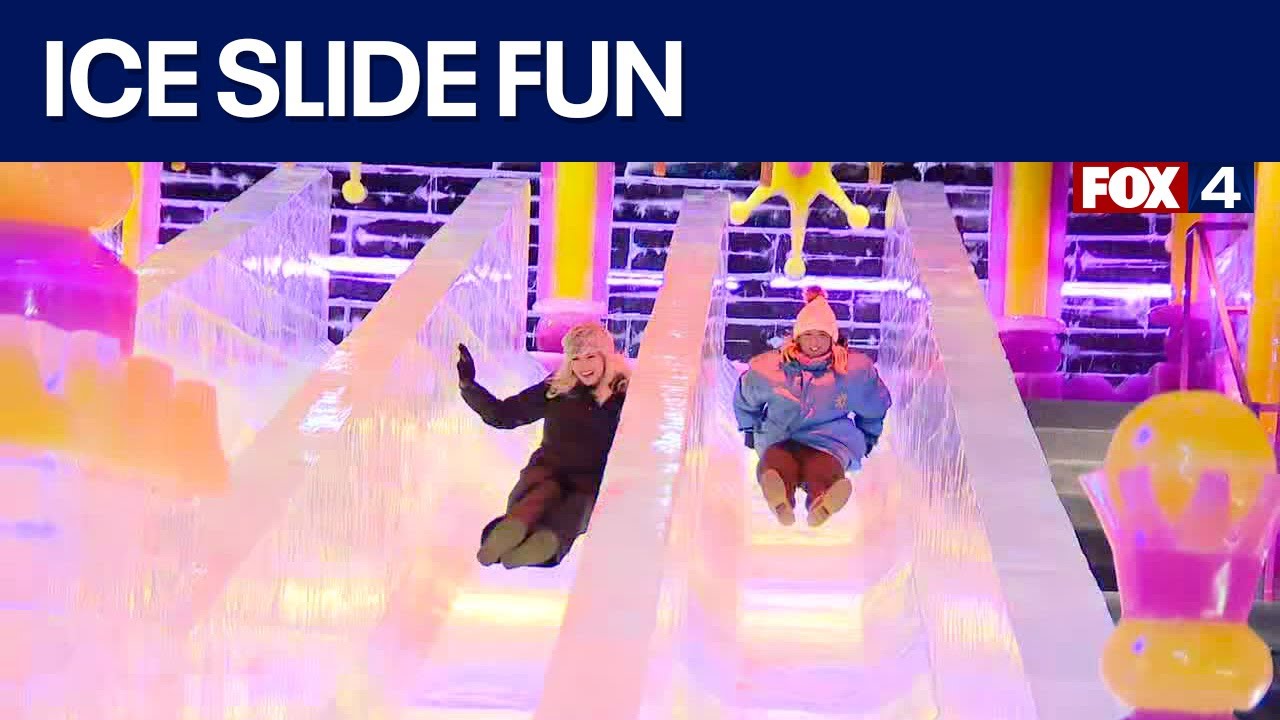 ICE at the Gaylord Texan: Slide made of pure ice in Grapevine - YouTube