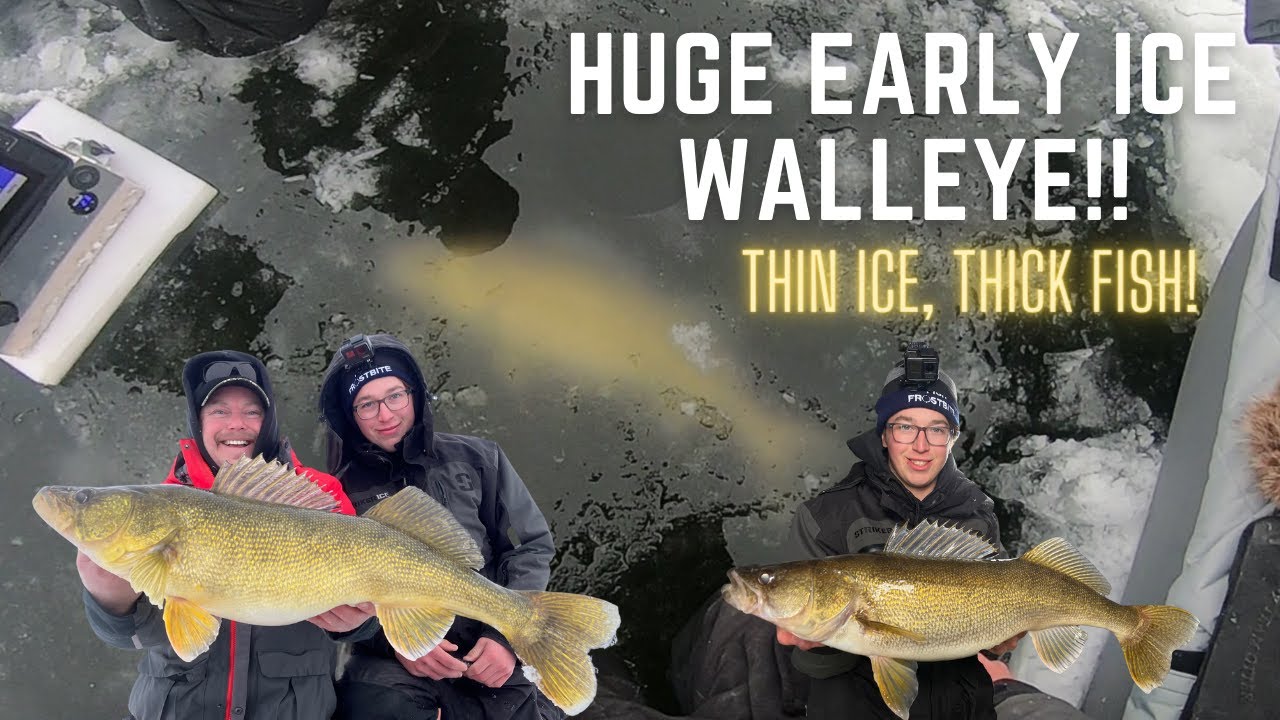 GIANT Early Ice Walleye!! | New Personal Best | Monster Angling - YouTube