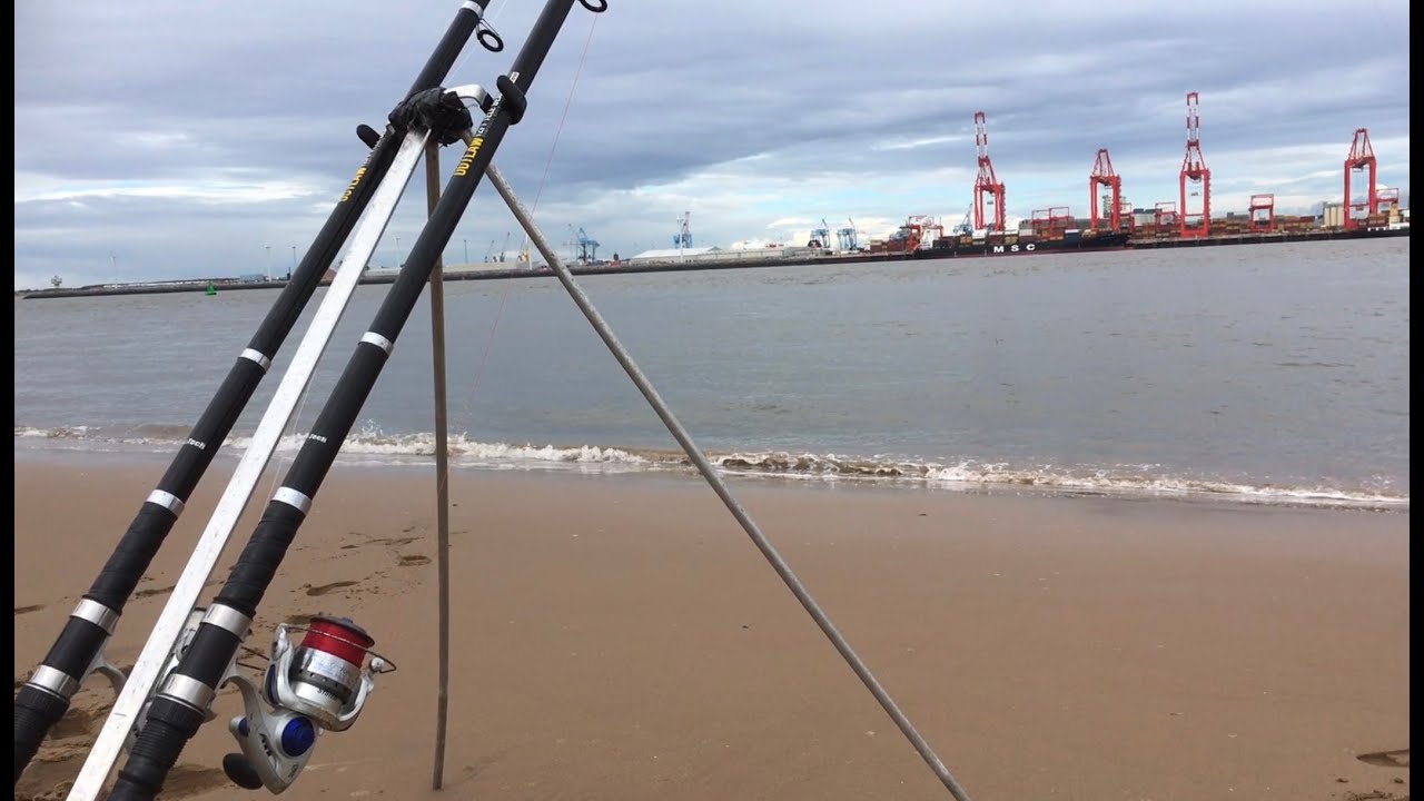 Fishing the Mersey estuary at New Brighton - YouTube