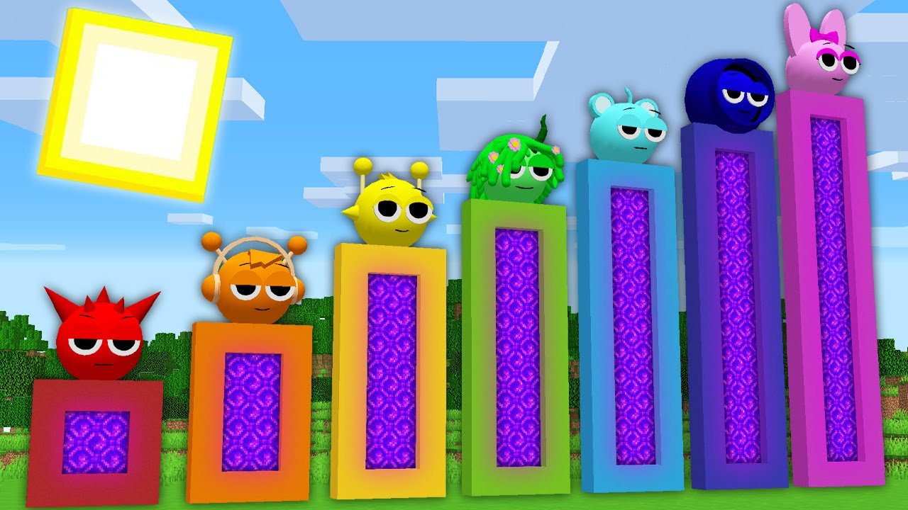 SURVIVAL INSIDE ALL SPRUNKI PORTALS in Minecraft ! HORROR SPRUNKI ...