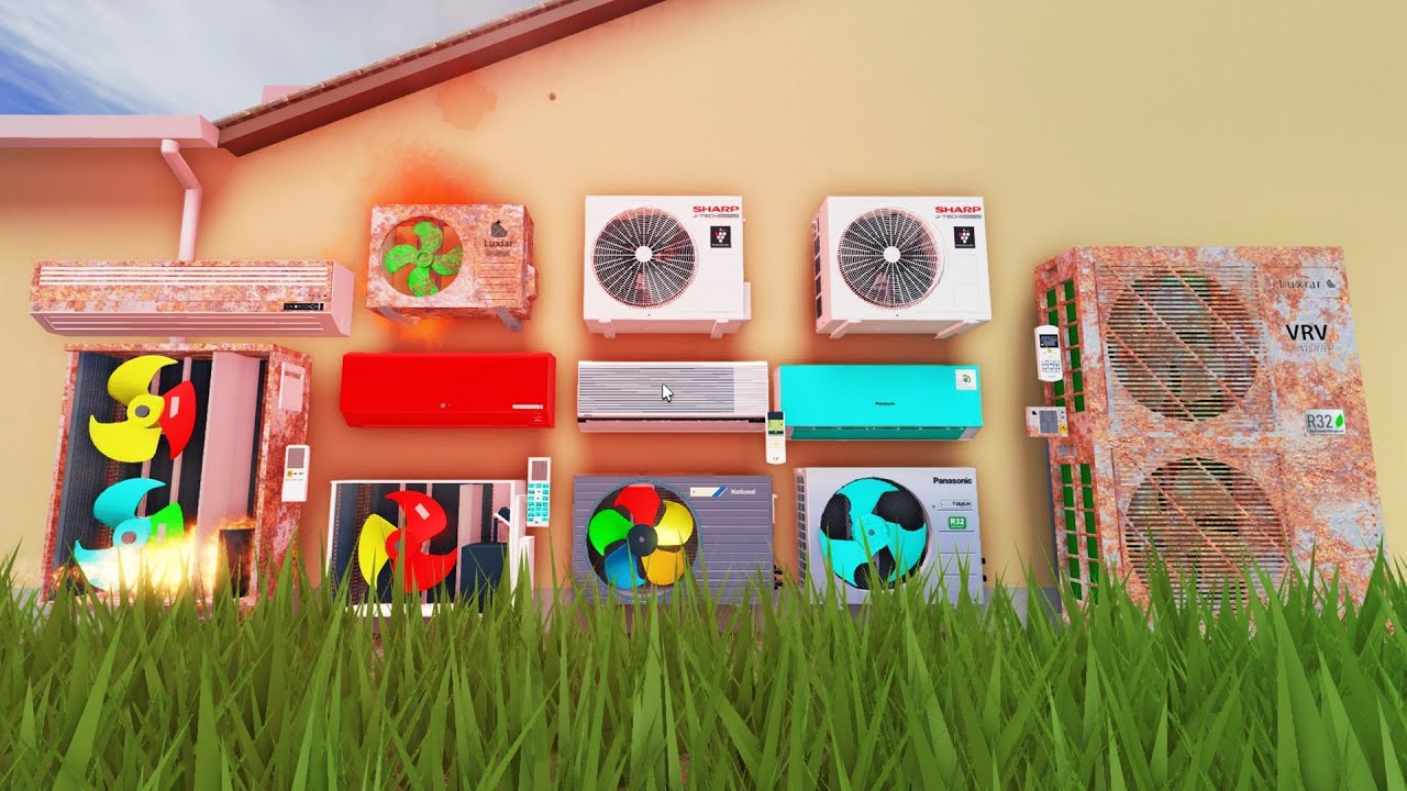 Epic Funny Air Conditioners Tour of Suburban House | Best Roblox AC ...