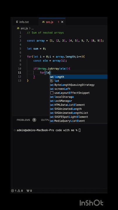 Sum Of Nested Array Javascript Array Manipulation Coding Codingchallenge Problemsolving
