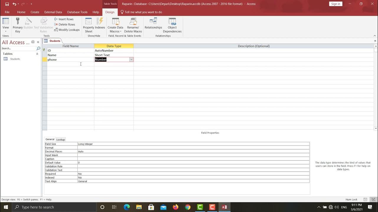 MS Access Lecture 1 - YouTube