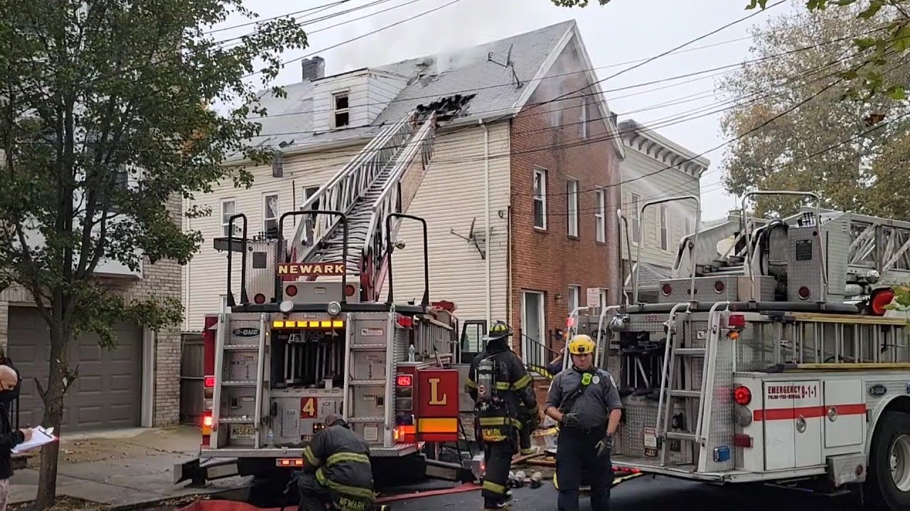 2nd Alarm Fire In Two Buildings Down Neck Newark Nj 11-2-21 - YouTube