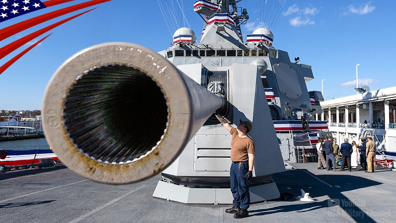 BIG GUN in Action: The Power of the Mk 45 5-Inch Naval Gun! - YouTube