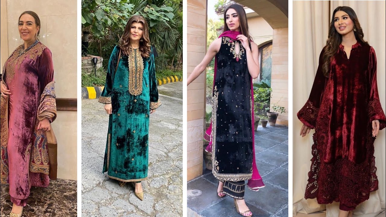 Latest fancy velvet dress designs for functions #fashion #viral # ...
