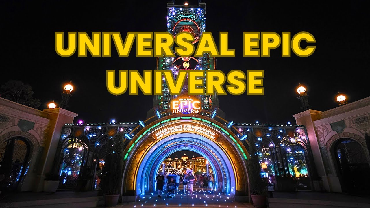 Universal Epic Universe At Night Walking Tour Orlando Florida - YouTube