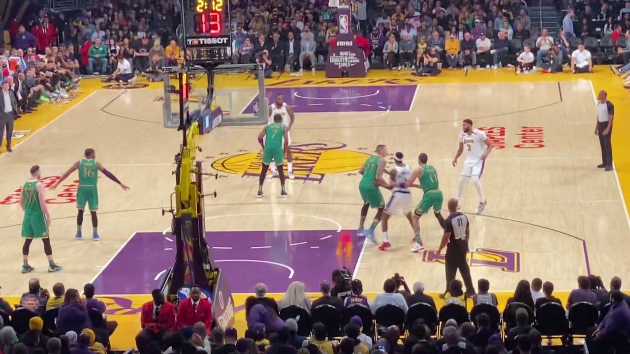 Three pointer Anthony Davis... Celtics at Lakers 2020-02-23 - YouTube