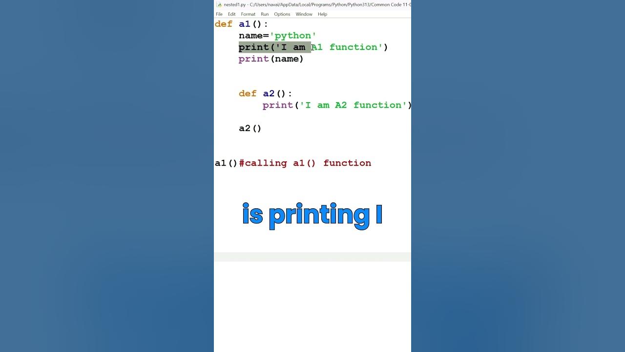 👉🏻 Nested Functions Explained In 60 Seconds 🚀💻 Pythonfullstackdevelopercoursefree Youtube