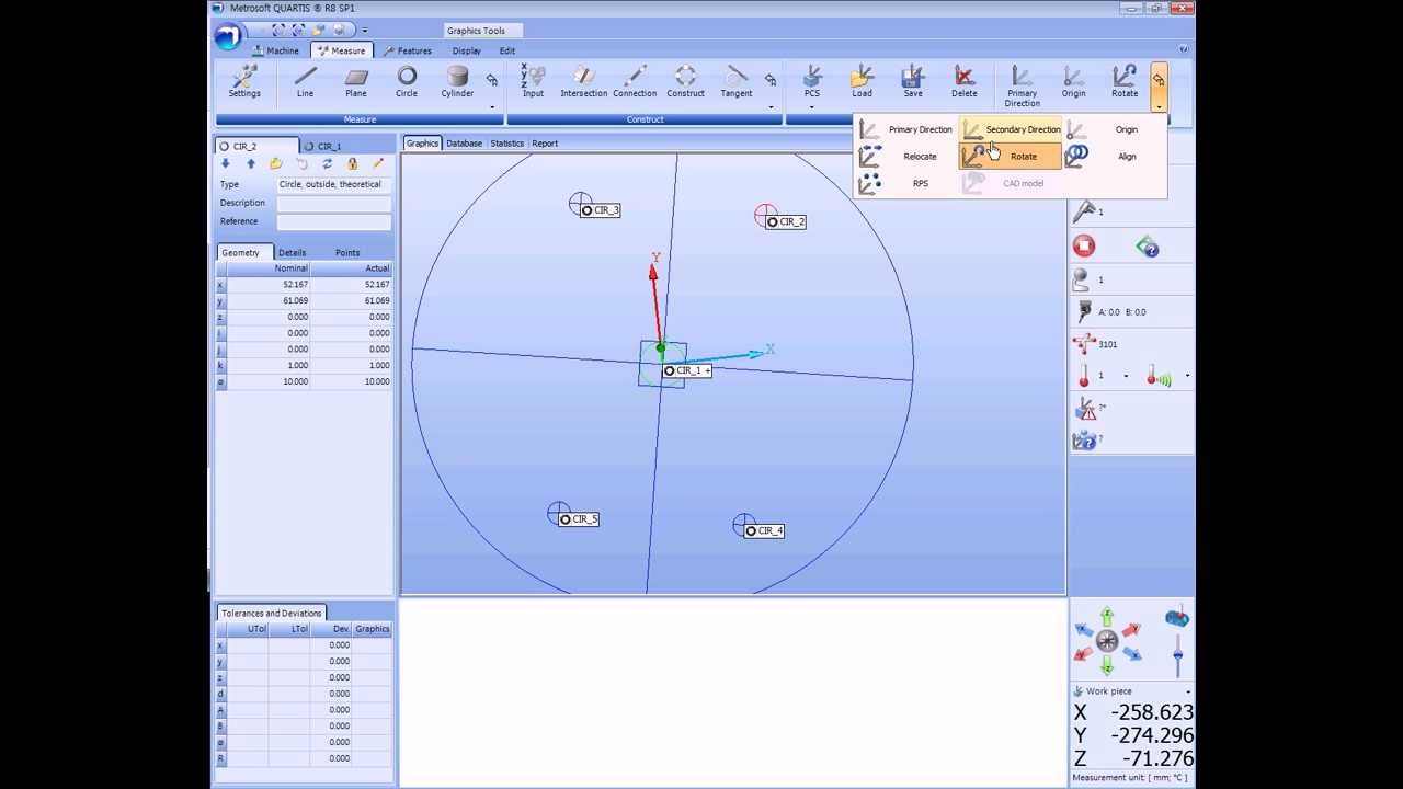 Metrosoft Quartis 소프트웨어 사용자 동영상 - 023 원점 회전 및 원점 저장 및 불러오기 - YouTube