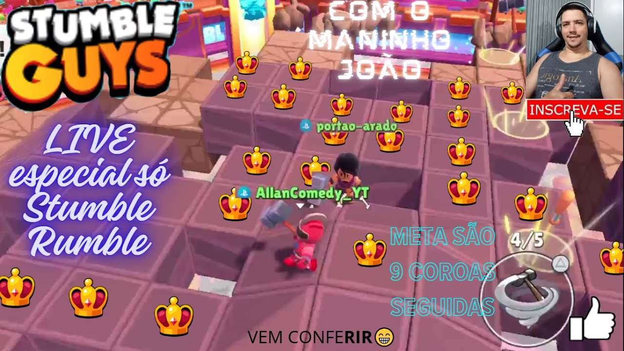 Stumble Guys. LIVE especial só Stumble Rumble. Vem torcer e confeRIR 😁 ...