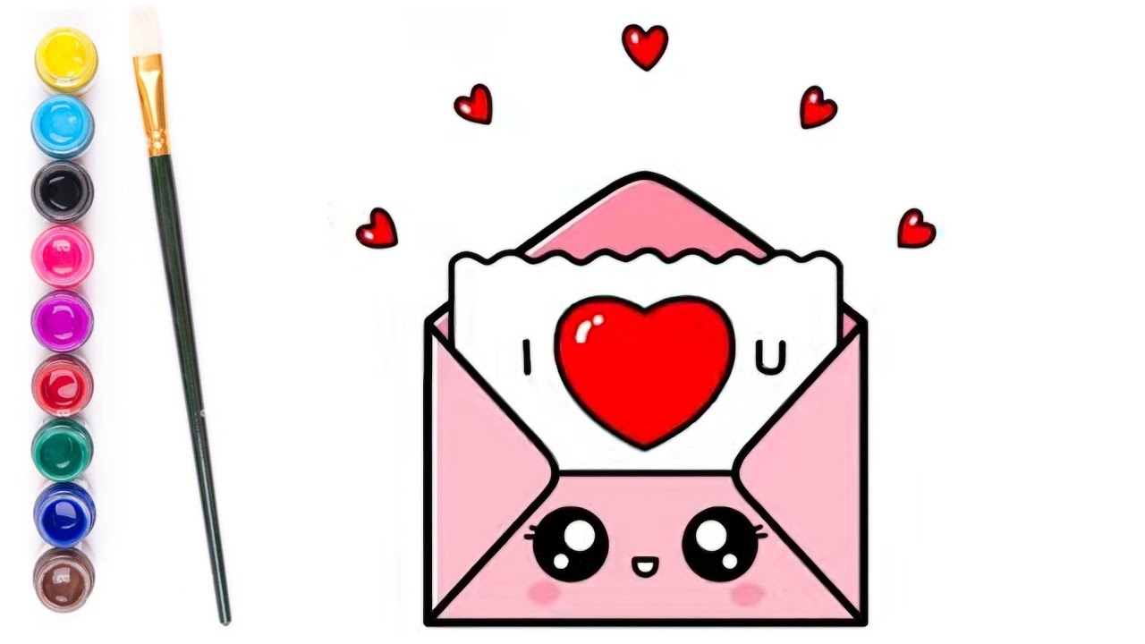 How to Draw Mail💌🎨Easy Step By Step With Coloring For Kids and Toddlers ...