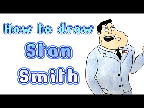 Stan Smith - how to Draw with Markers and Pencils. American Dad Drawing