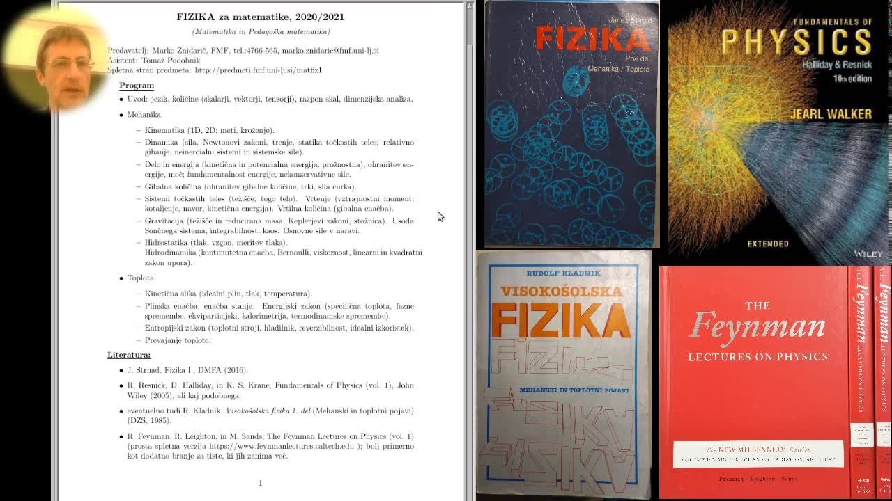 Fizika 1: 1.teden (enote), 1h - YouTube