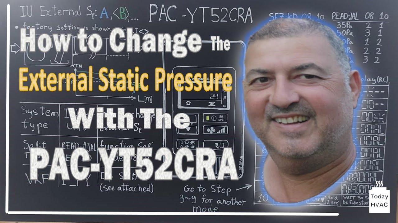 How to change the External Static Pressure with the PAC-YT52CRA - YouTube