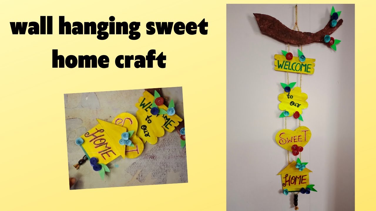 wall hanging sweet home craft / cardboard craft / Home decor idea ...