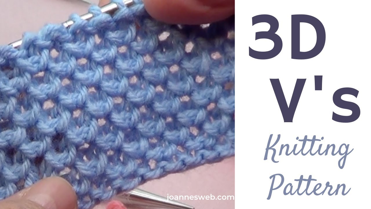 3D V's Knitting Pattern - Dimensional Knitting - 4 Row Repeat Knit ...