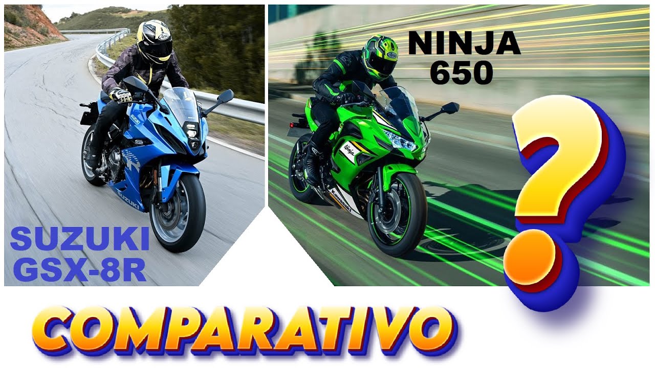 COMPARATIVO ESPORTIVAS Suzuki GSX 8R e Kawasaki NINJA 650 - YouTube