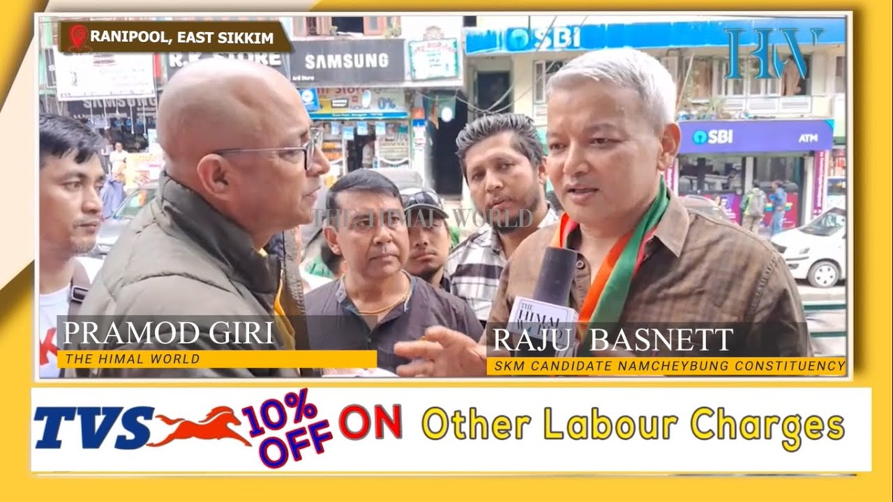 SKM candidate from Namcheybung Raju Basnet campaigns at Ranipool - YouTube